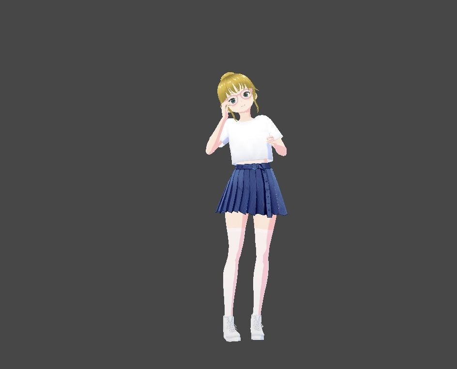 3D model Vroid Studio Cute Anime Girl 3D Character VR / AR / low-poly ...