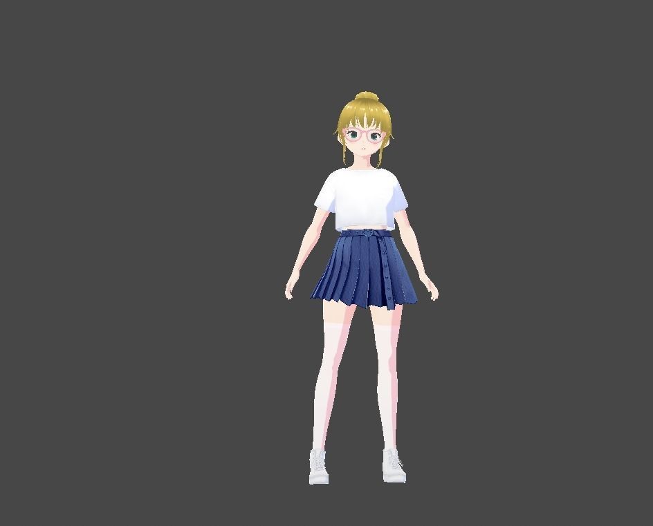 3D model Vroid Studio Cute Anime Girl 3D Character VR / AR / low-poly ...
