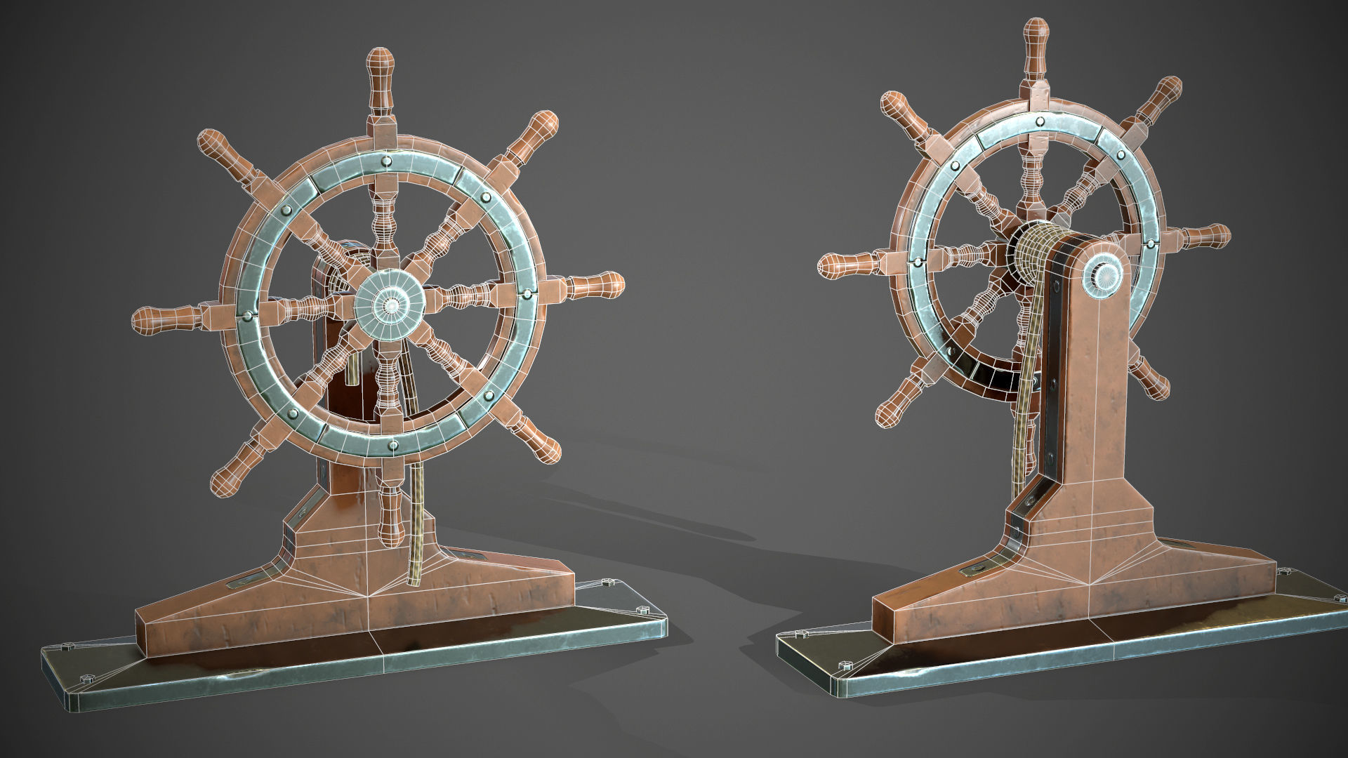 3D model Stylized Ship Helm - Game Ready Asset VR / AR / low-poly ...