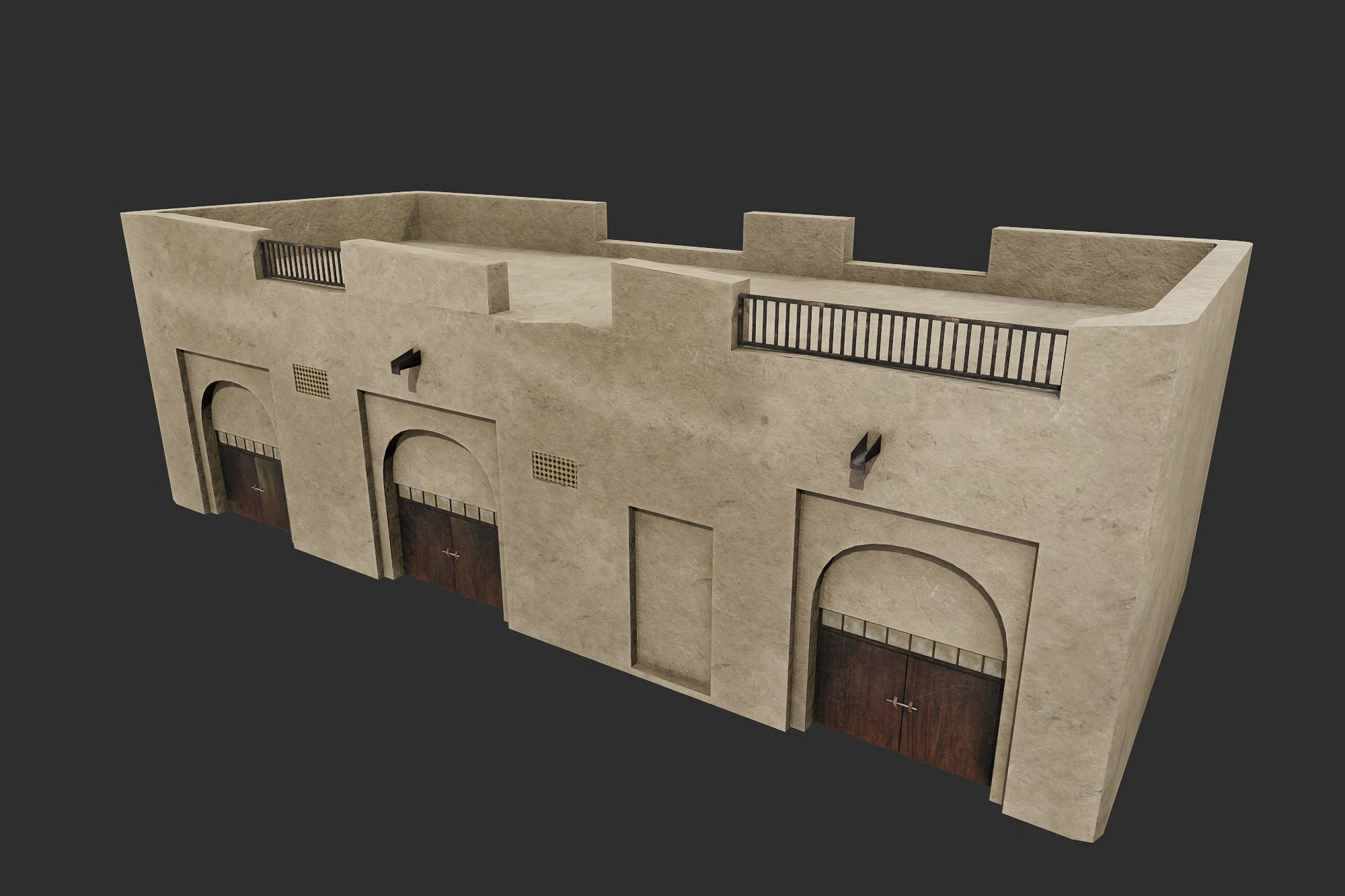 3D model 3 Lowpoly Arabian Middle East Building VR / AR / low-poly ...