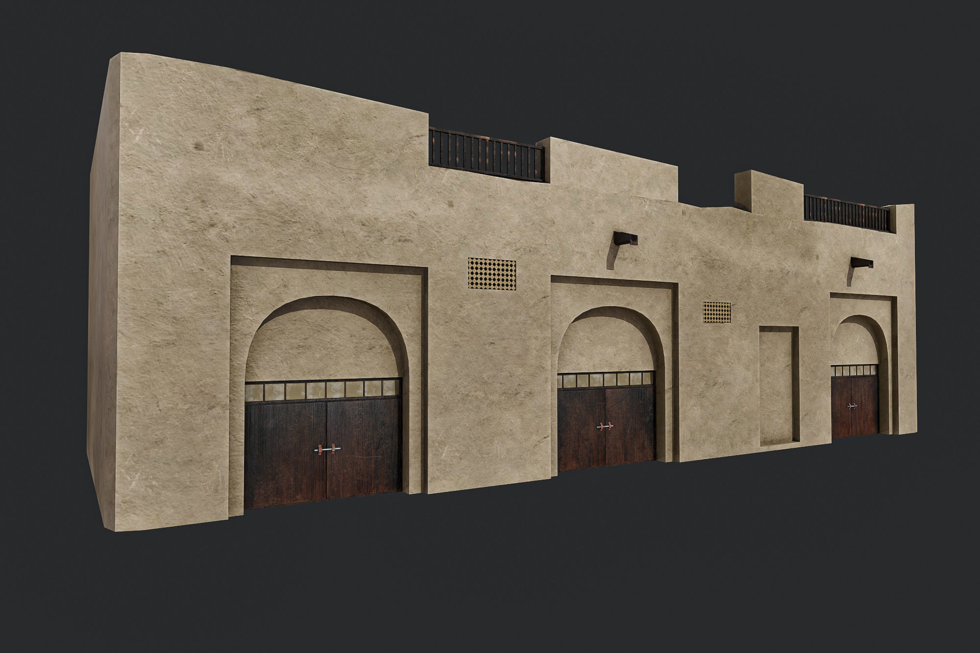 3D model 3 Lowpoly Arabian Middle East Building VR / AR / low-poly ...