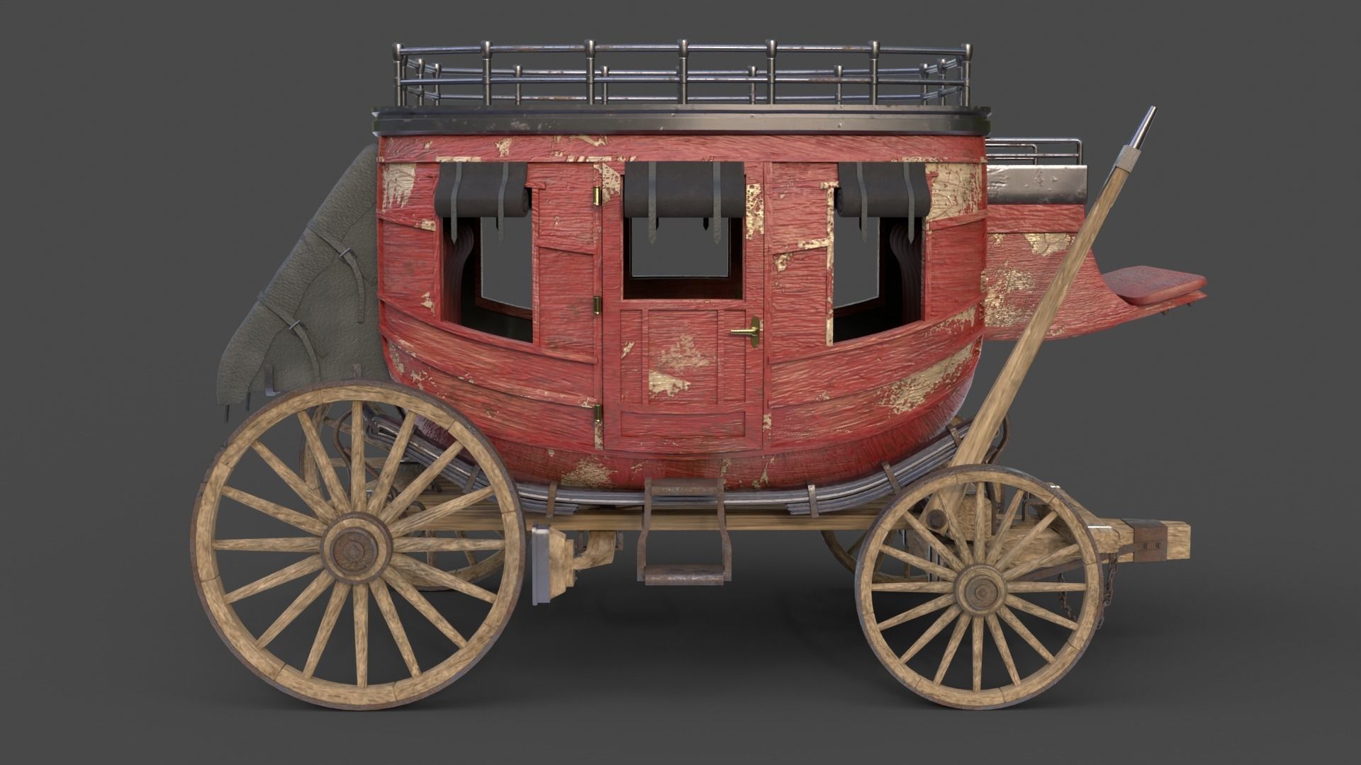 3D model Stage Coach Wagon VR / AR / low-poly | CGTrader