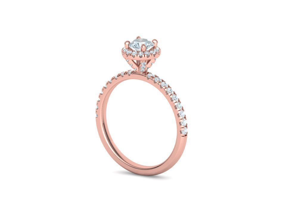Grace Halo Engagement Ring with 40 pointer diamond 3D model 3D ...