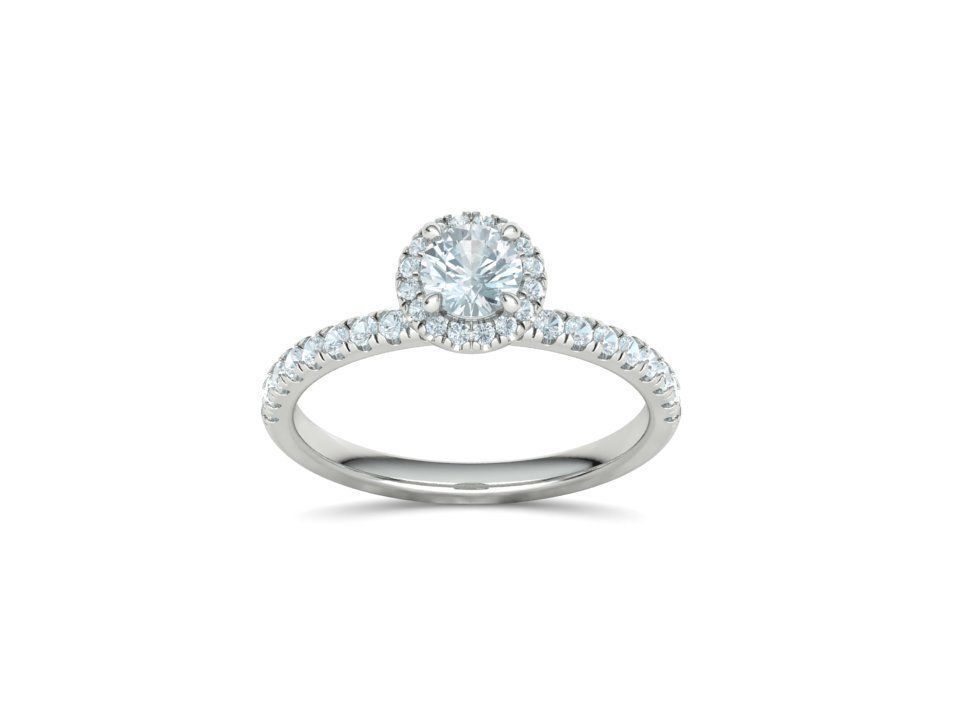 Grace Halo Engagement Ring with 40 pointer diamond 3D model 3D ...