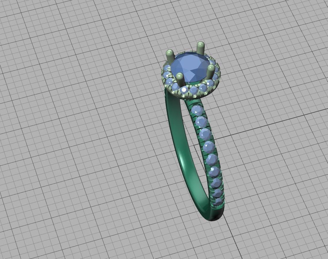 Grace Halo Engagement Ring with 40 pointer diamond 3D model 3D ...