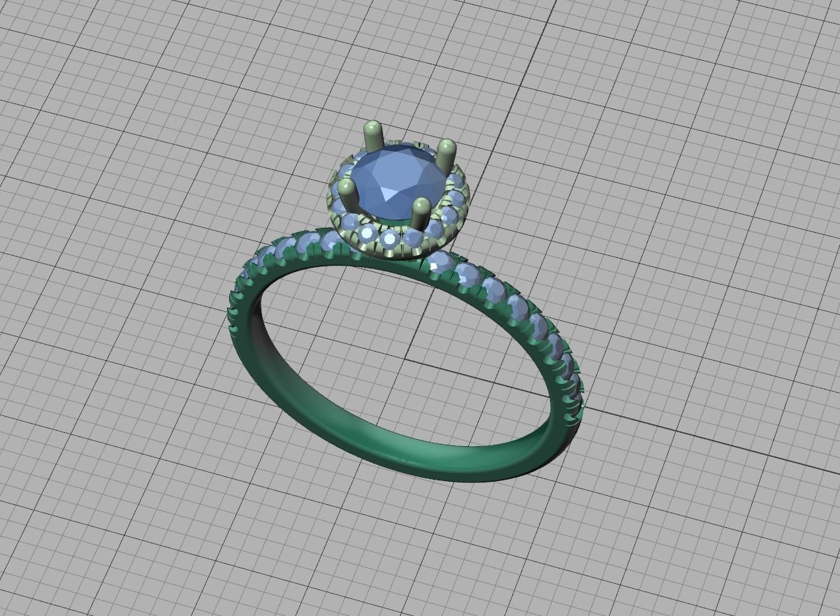 Grace Halo Engagement Ring with 40 pointer diamond 3D model 3D ...