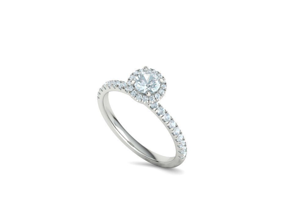 Grace Halo Engagement Ring with 40 pointer diamond 3D model 3D ...