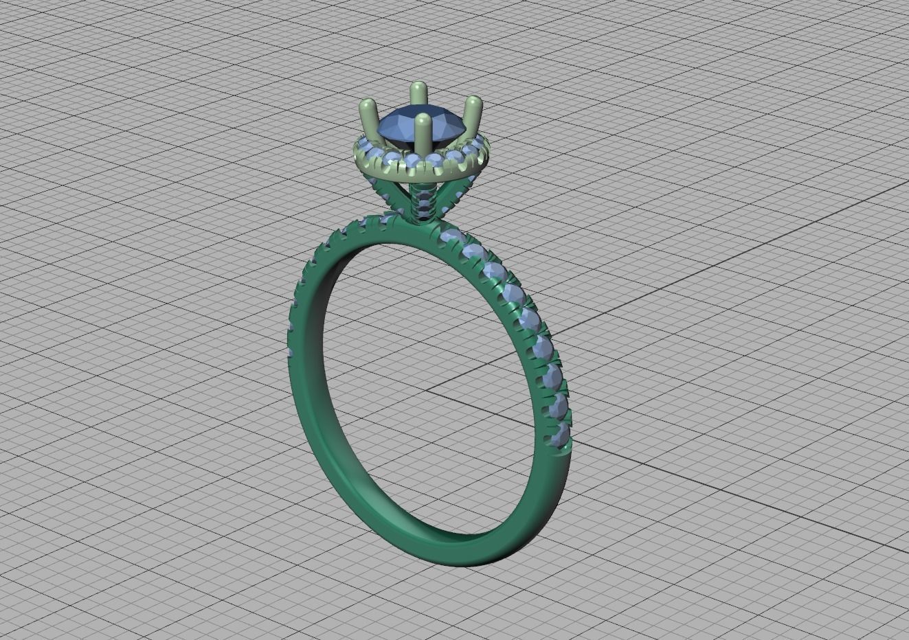Grace Halo Engagement Ring with 40 pointer diamond 3D model 3D ...
