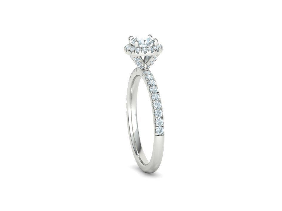 Grace Halo Engagement Ring with 40 pointer diamond 3D model 3D ...