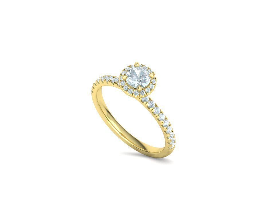 Grace Halo Engagement Ring with 40 pointer diamond 3D model 3D ...