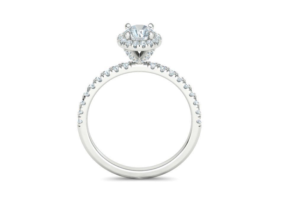 Grace Halo Engagement Ring with 40 pointer diamond 3D model 3D ...