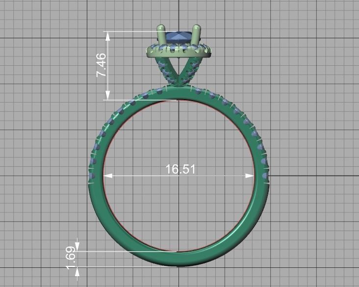 Grace Halo Engagement Ring with 40 pointer diamond 3D model 3D ...