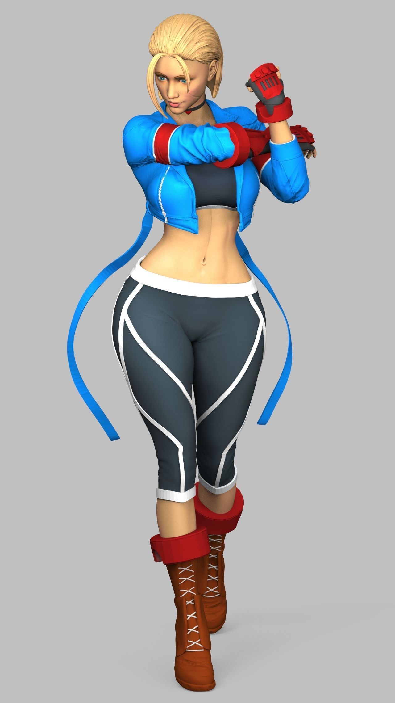cammy street fighter 6 power pose 3D model 3D printable | CGTrader