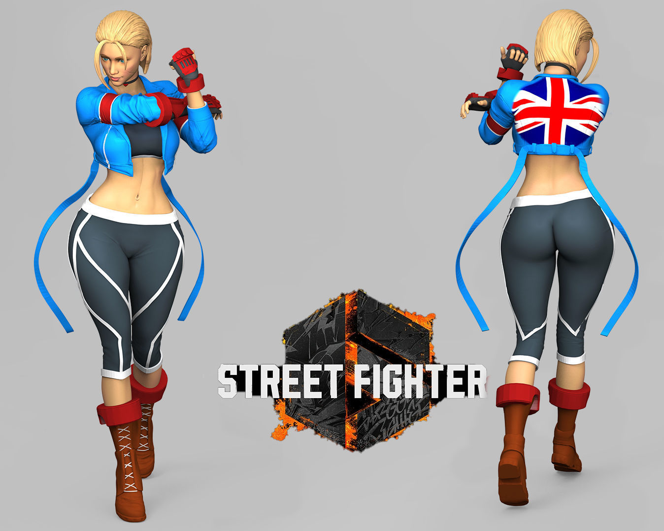 cammy street fighter 6 power pose 3D model 3D printable | CGTrader