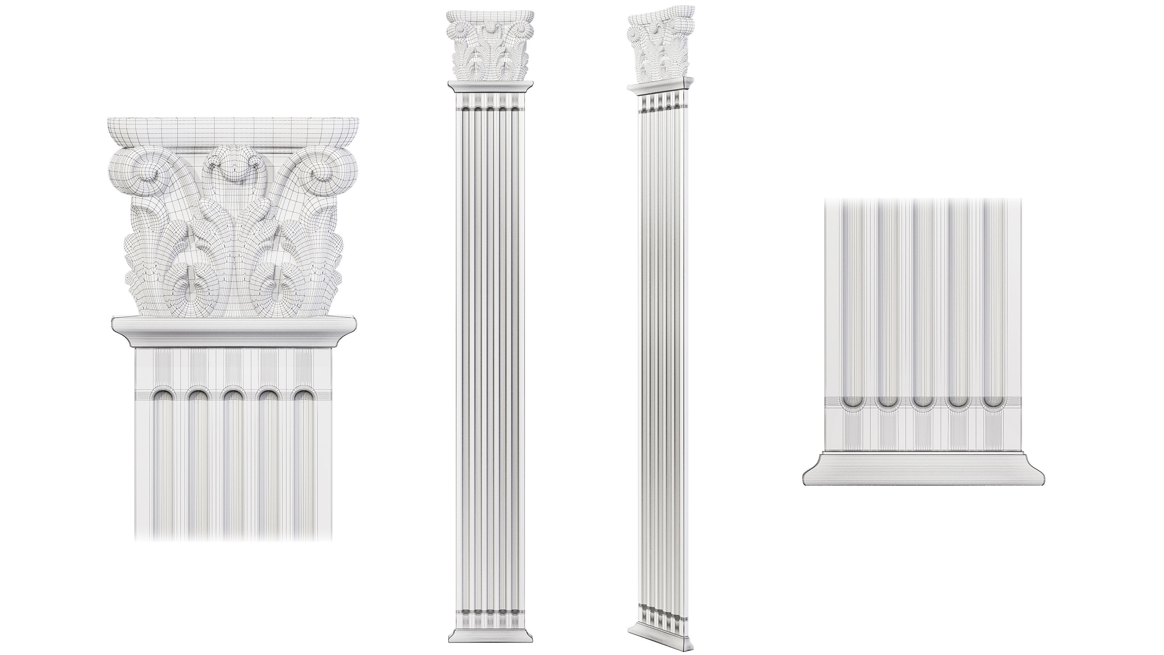 Classic pilaster 01 3D model | CGTrader