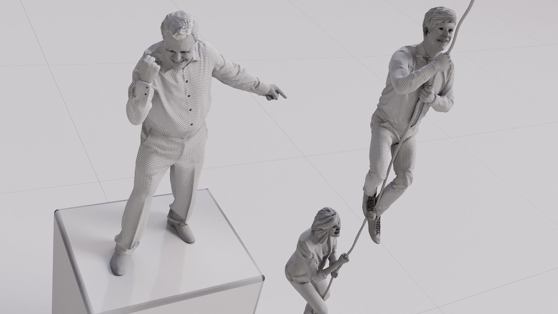 Man Woman Escape Action Scene - Unmatched 3D Realism 3D model | CGTrader