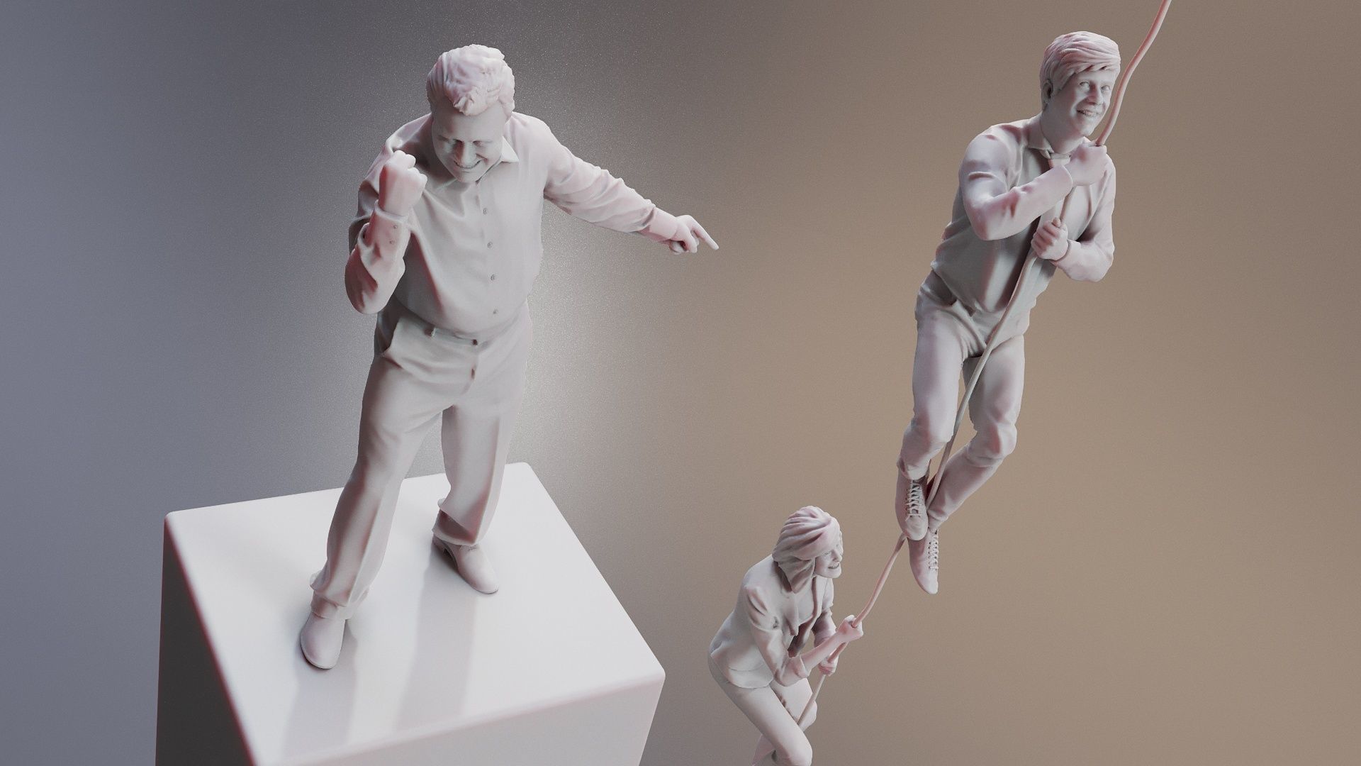Man Woman Escape Action Scene - Unmatched 3D Realism 3D model | CGTrader