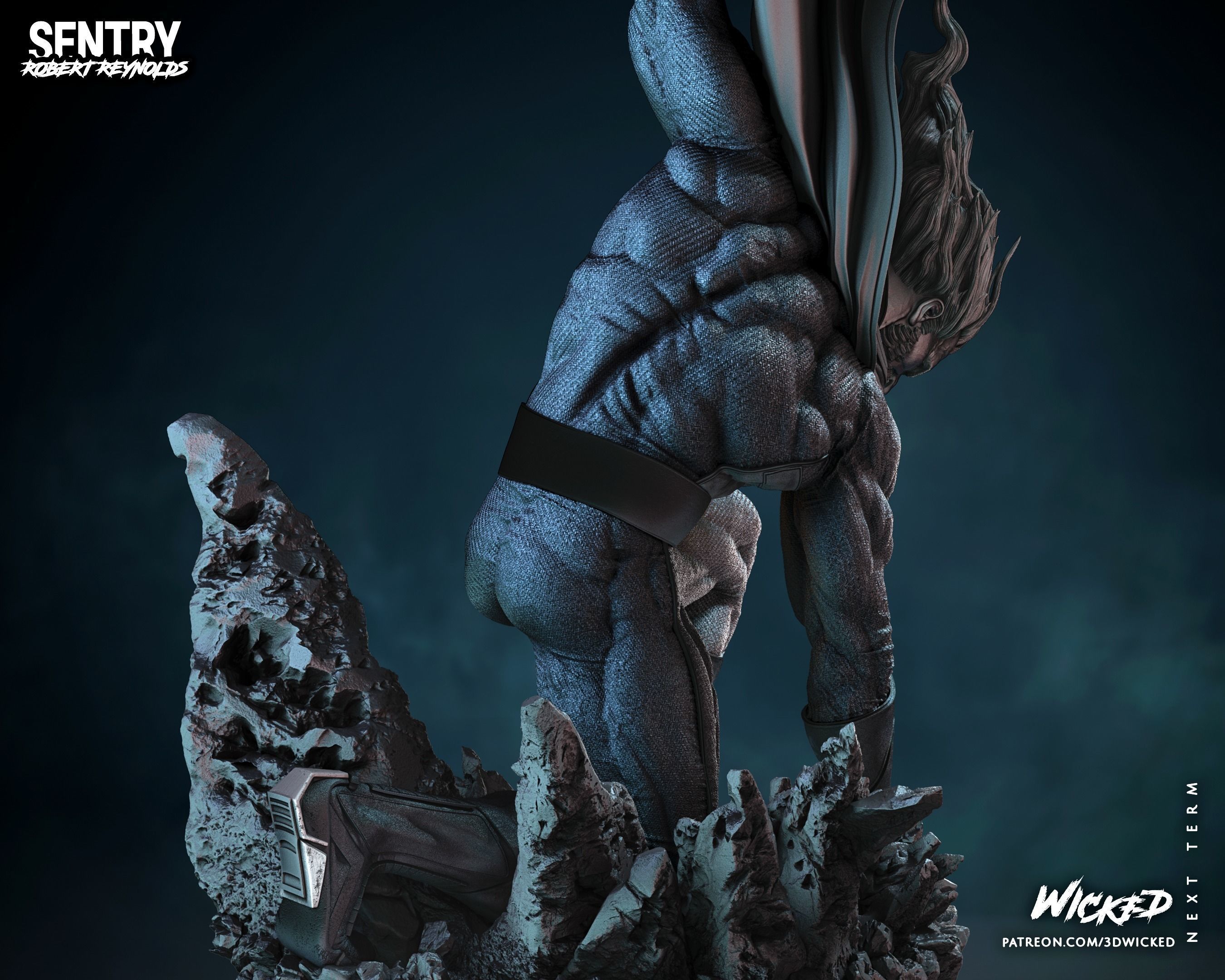 Wicked Marvel The Sentry Sculpture ready for 3d printing 3D model 3D ...