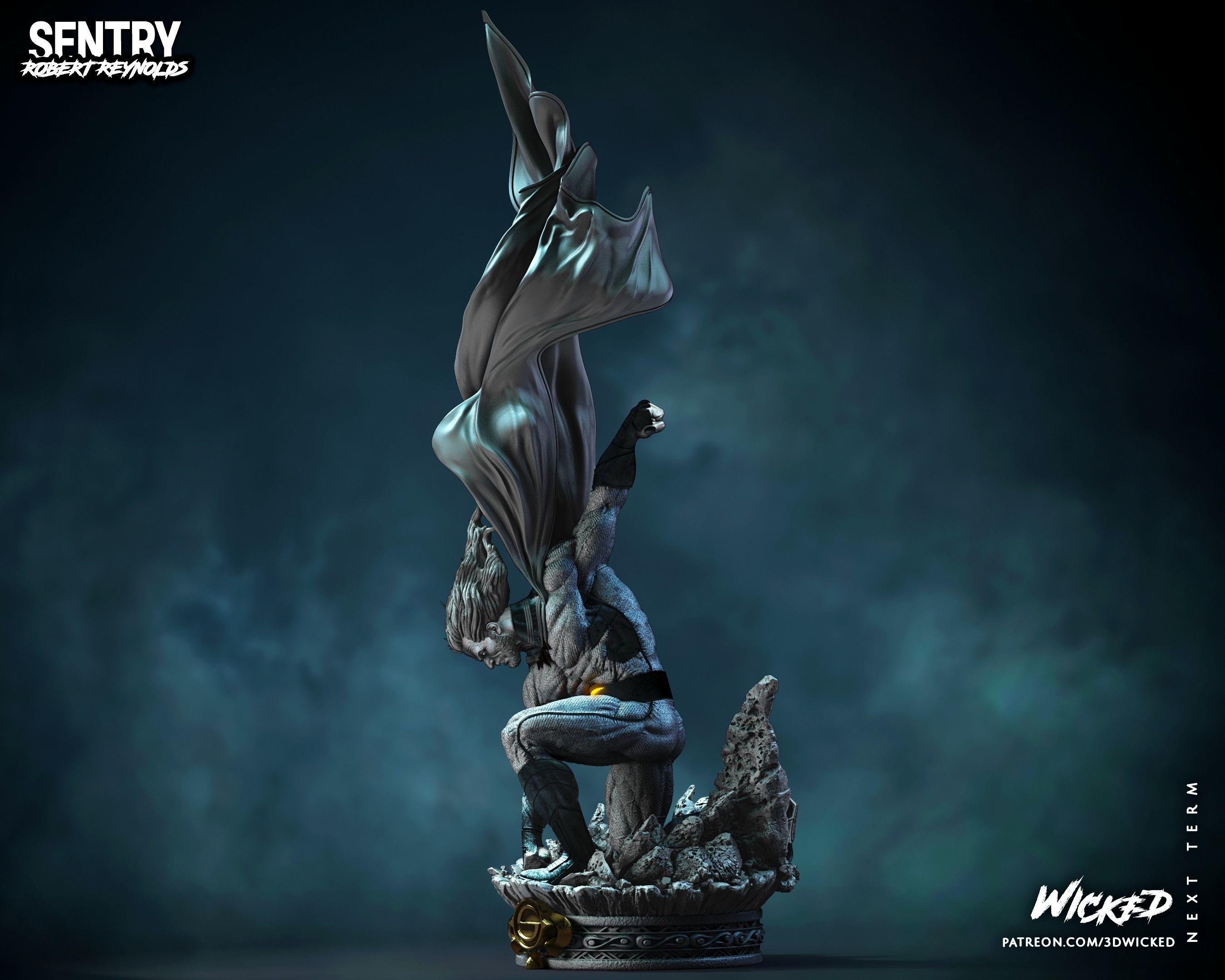 Wicked Marvel The Sentry Sculpture ready for 3d printing 3D model 3D ...