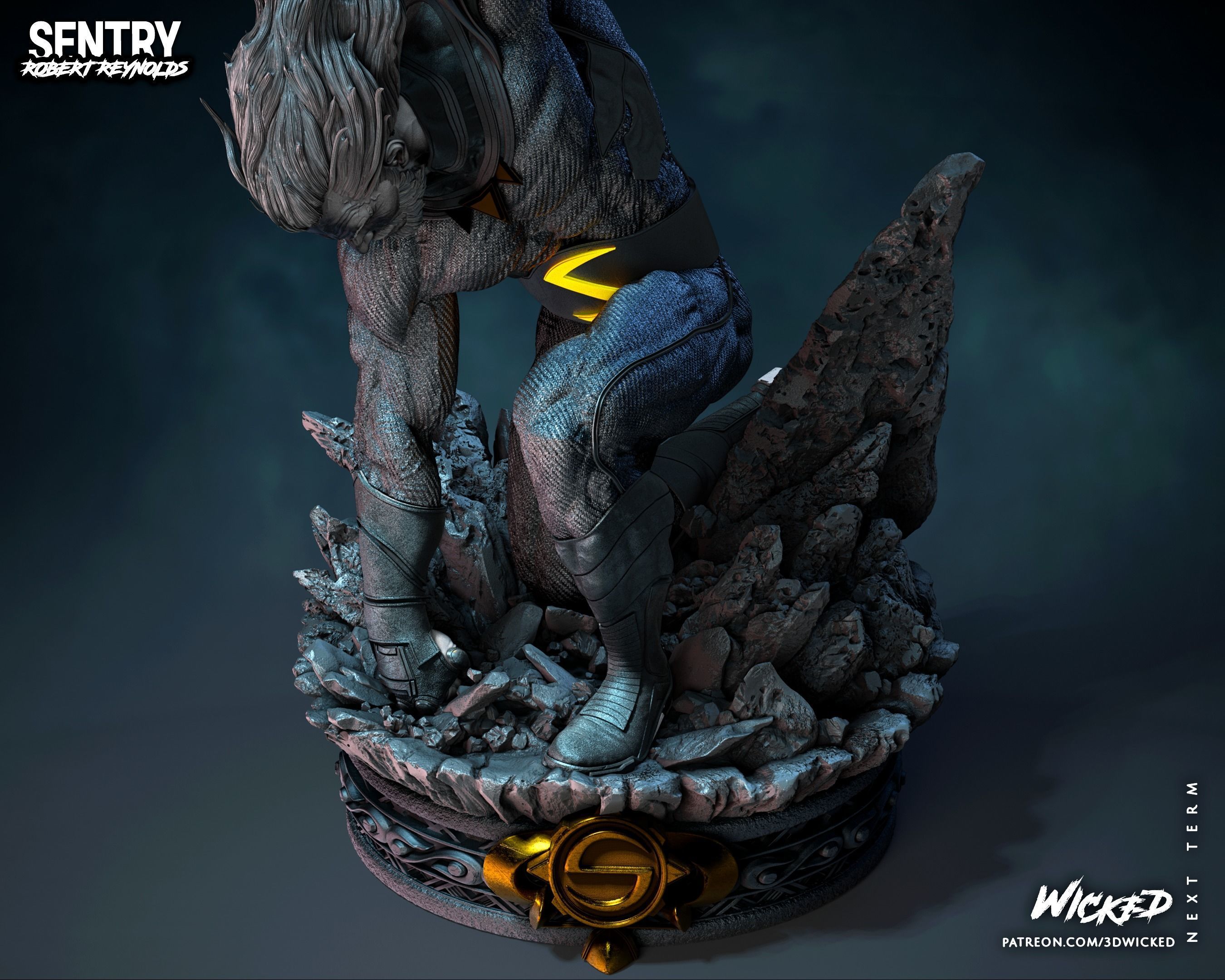 Wicked Marvel The Sentry Sculpture ready for 3d printing 3D model 3D ...