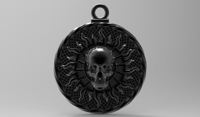 skull sun pendant 3D model 3D printable | CGTrader