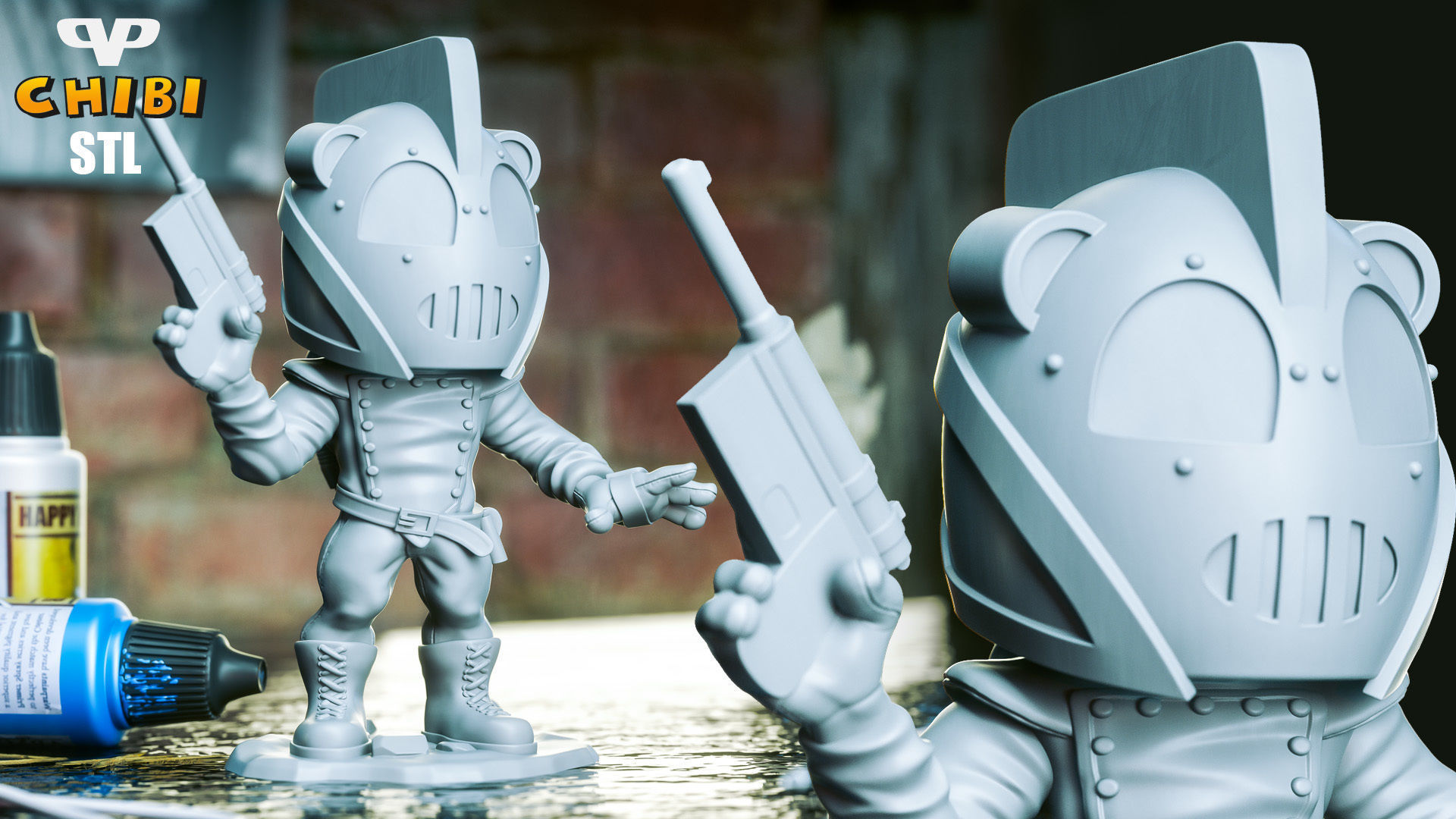 Rocketeer Chibi STL for 3D Printing ChibiSTL 3DXM 3D model 3D printable ...