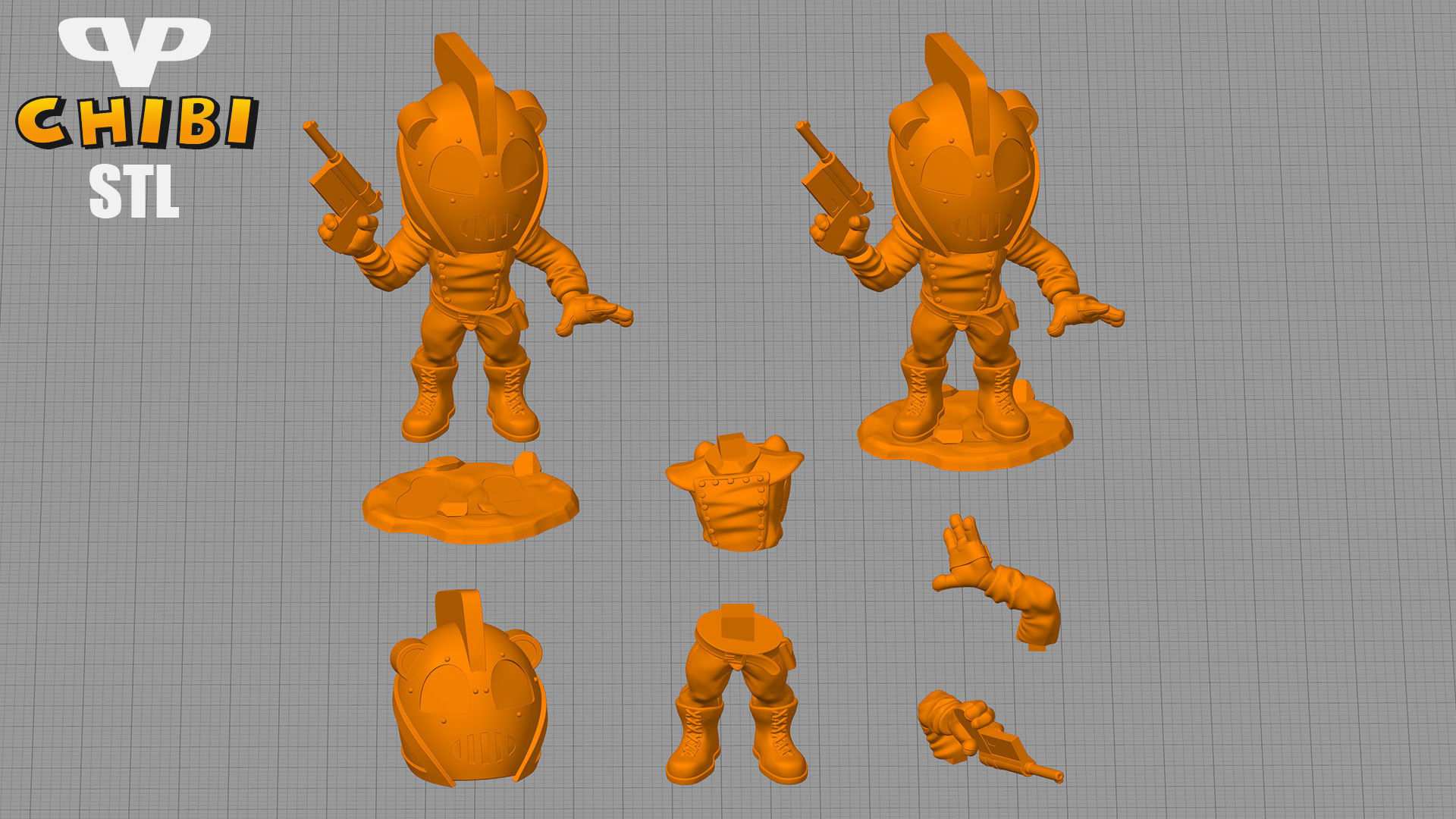 Rocketeer Chibi STL for 3D Printing ChibiSTL 3DXM 3D model 3D printable ...