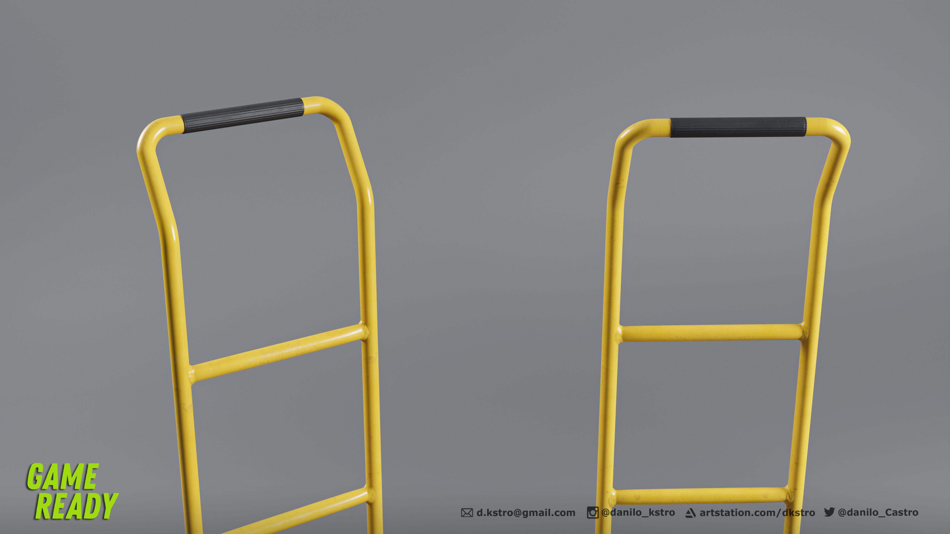 3D model Hand Truck Cart - Lowpoly - 4k Textures VR / AR / low-poly ...