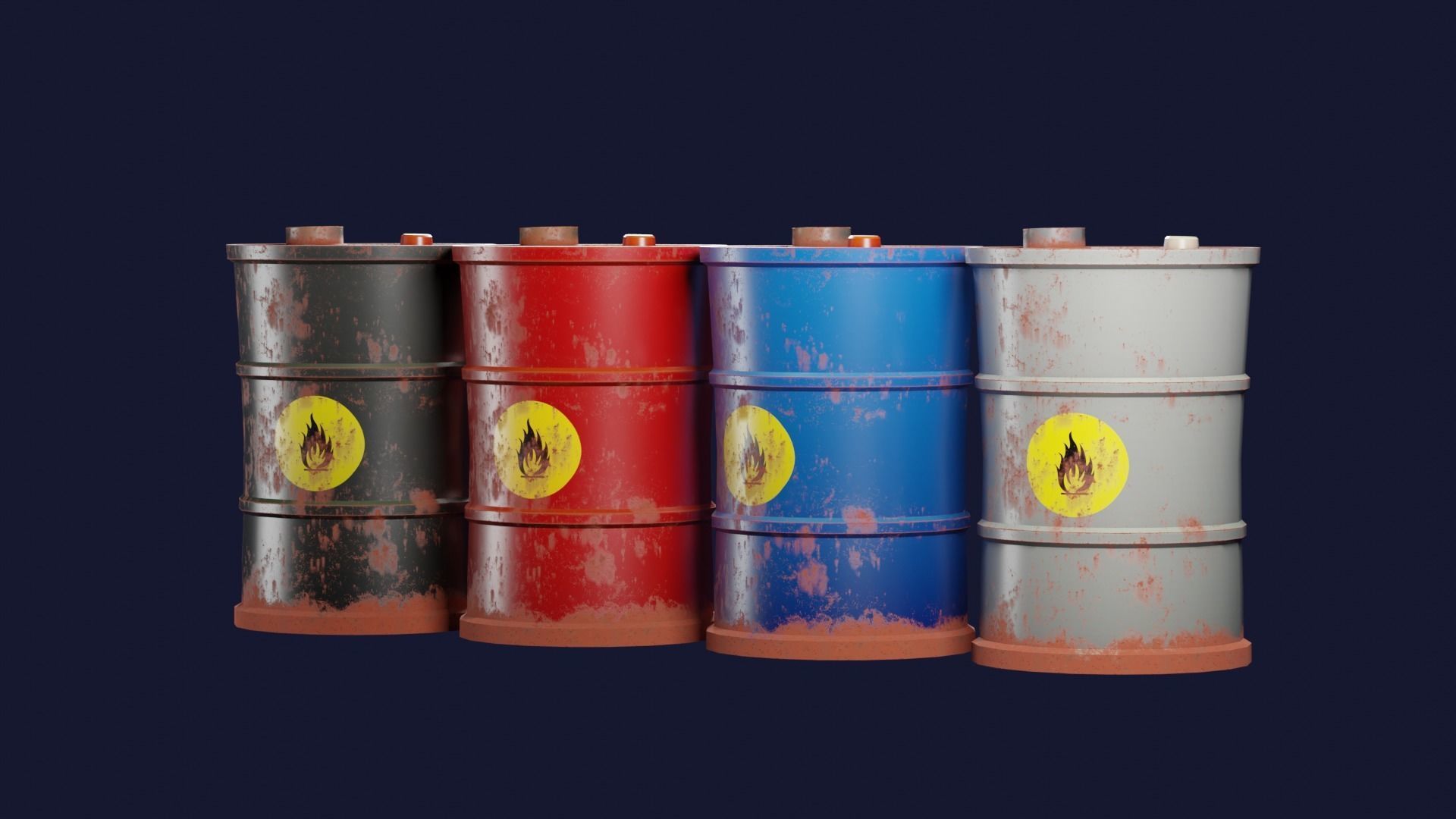 3D model Stylized Low-poly Oil Barrel 3D Model VR / AR / low-poly ...