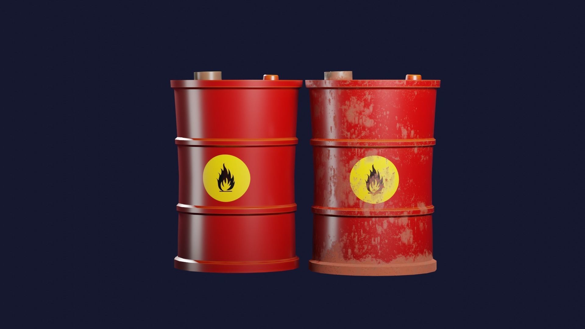 3D model Stylized Low-poly Oil Barrel 3D Model VR / AR / low-poly ...