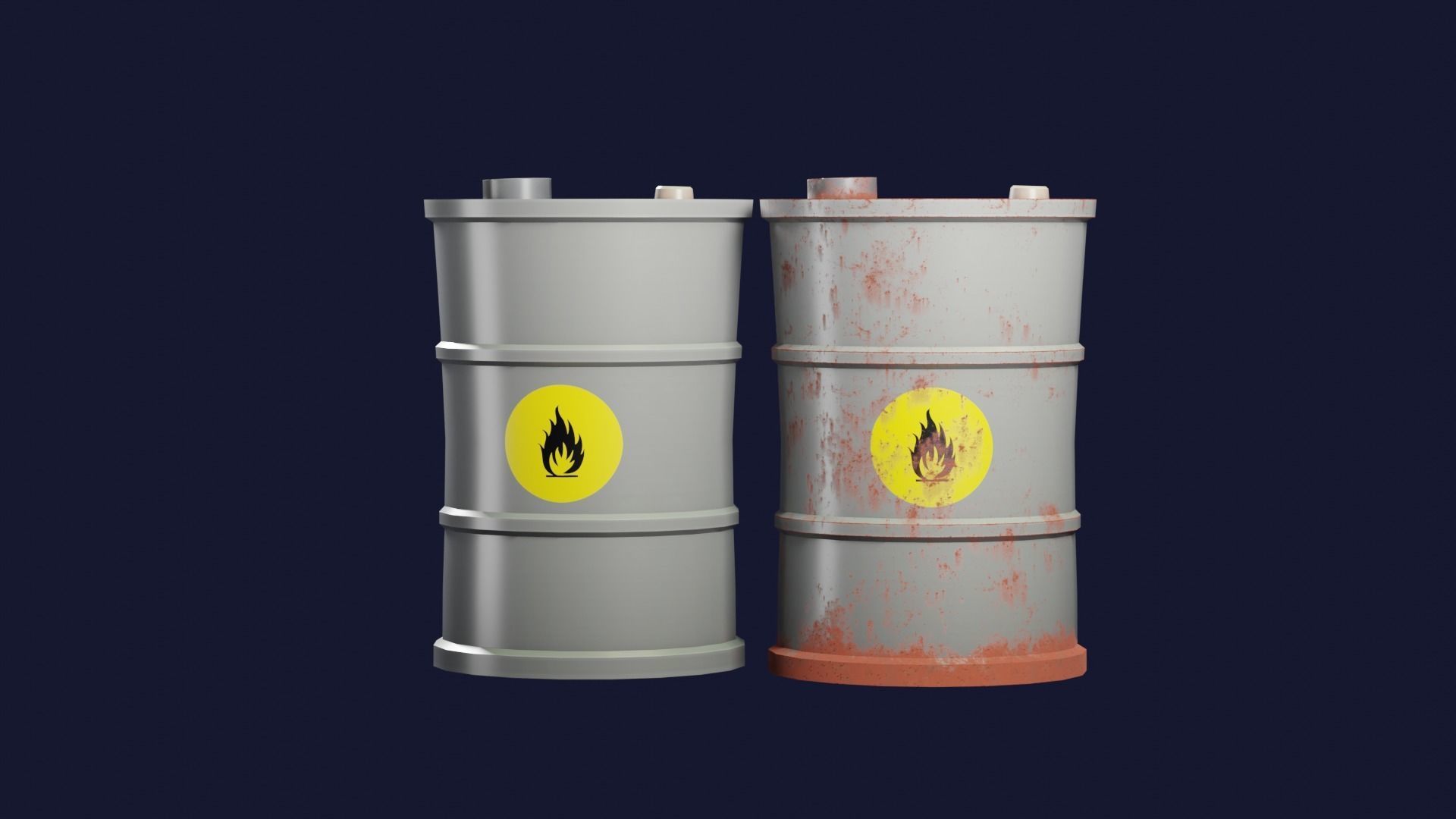 3D model Stylized Low-poly Oil Barrel 3D Model VR / AR / low-poly ...