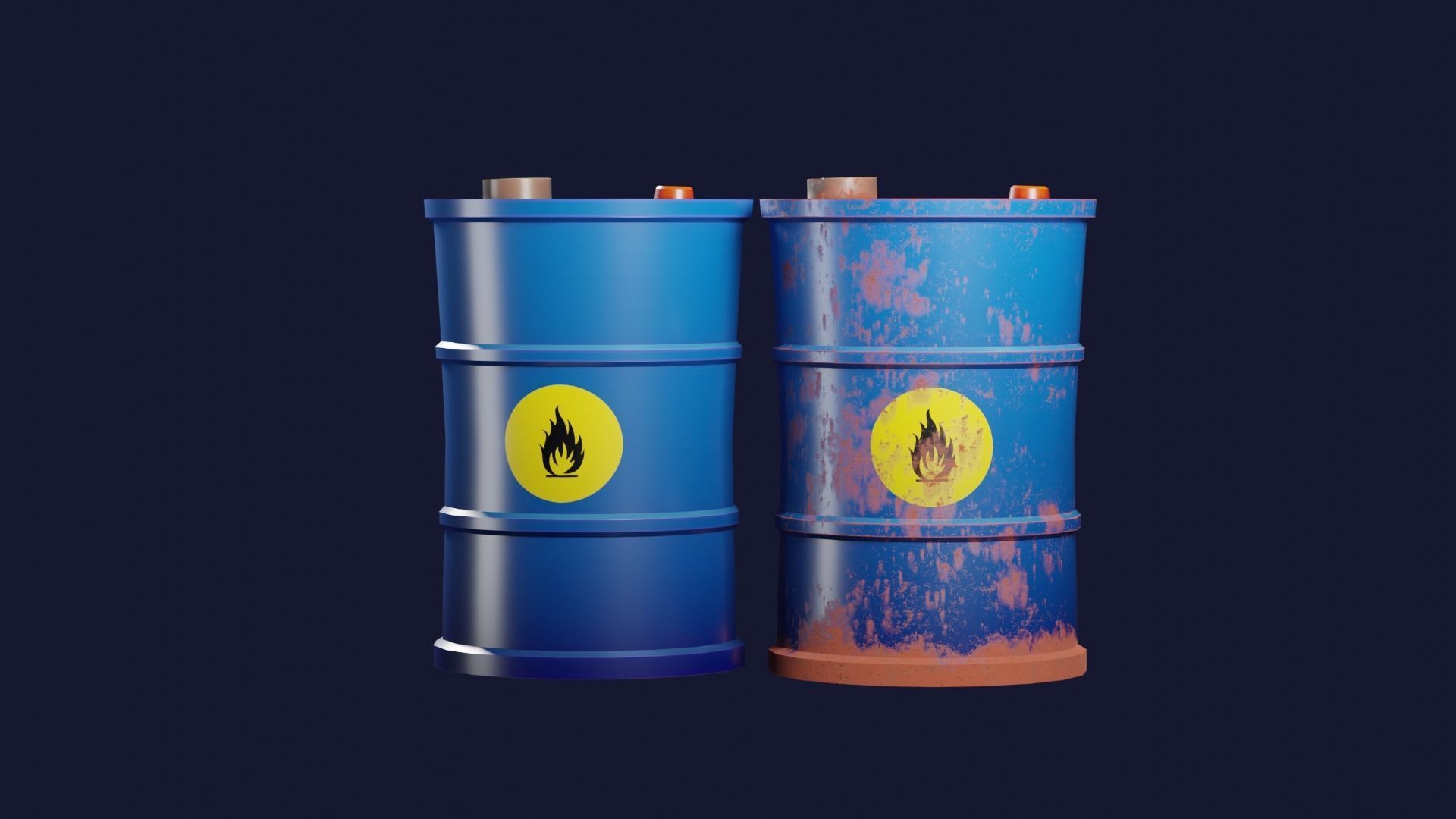 3D model Stylized Low-poly Oil Barrel 3D Model VR / AR / low-poly ...