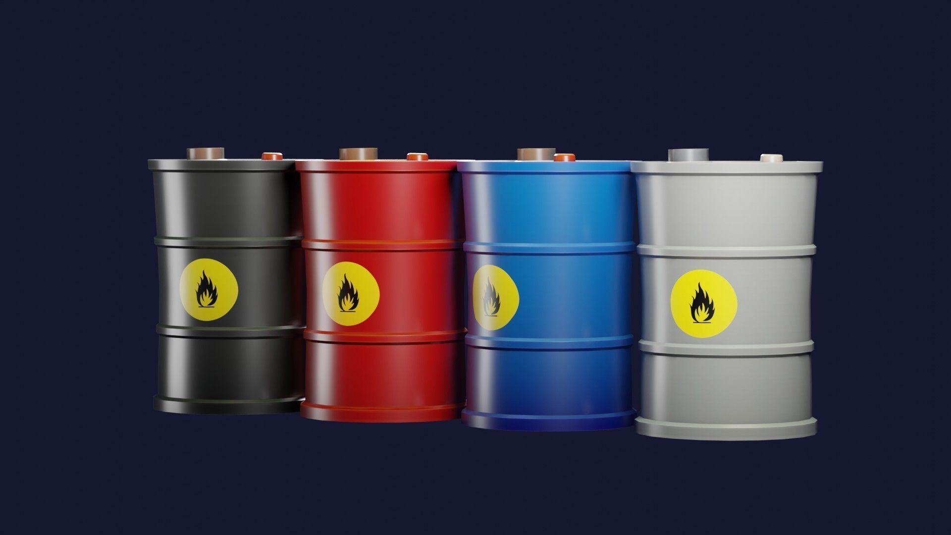 3D model Stylized Low-poly Oil Barrel 3D Model VR / AR / low-poly ...