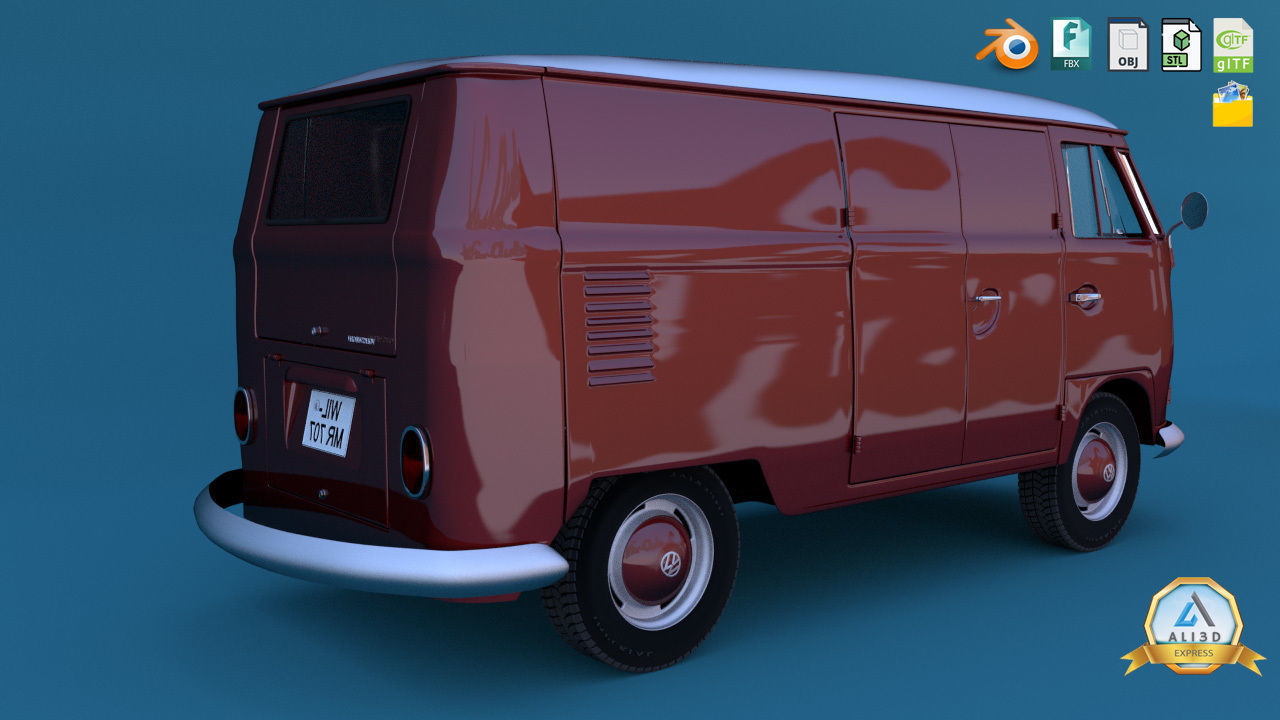 3D model VW Bus Wagon Type 2 Campervan VR / AR / low-poly | CGTrader