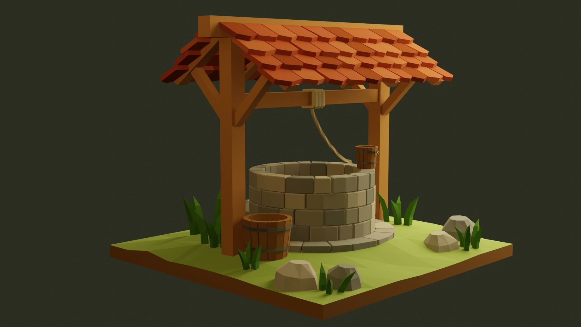 3D model Low Poly Well VR / AR / low-poly | CGTrader