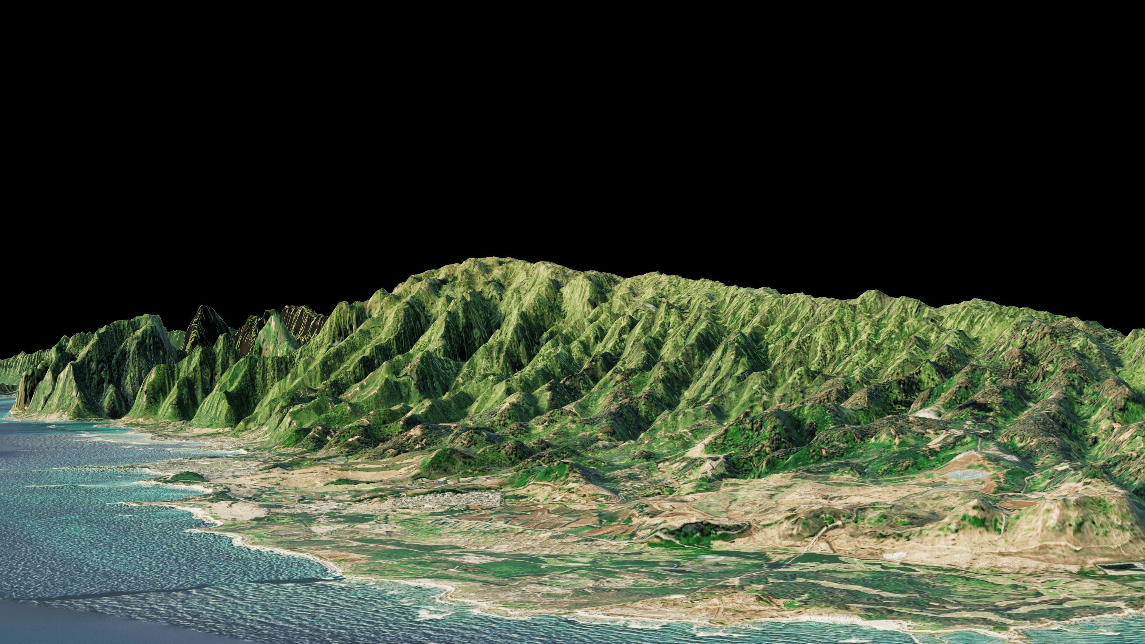Oahu island full 3d model terrain 3D model | CGTrader