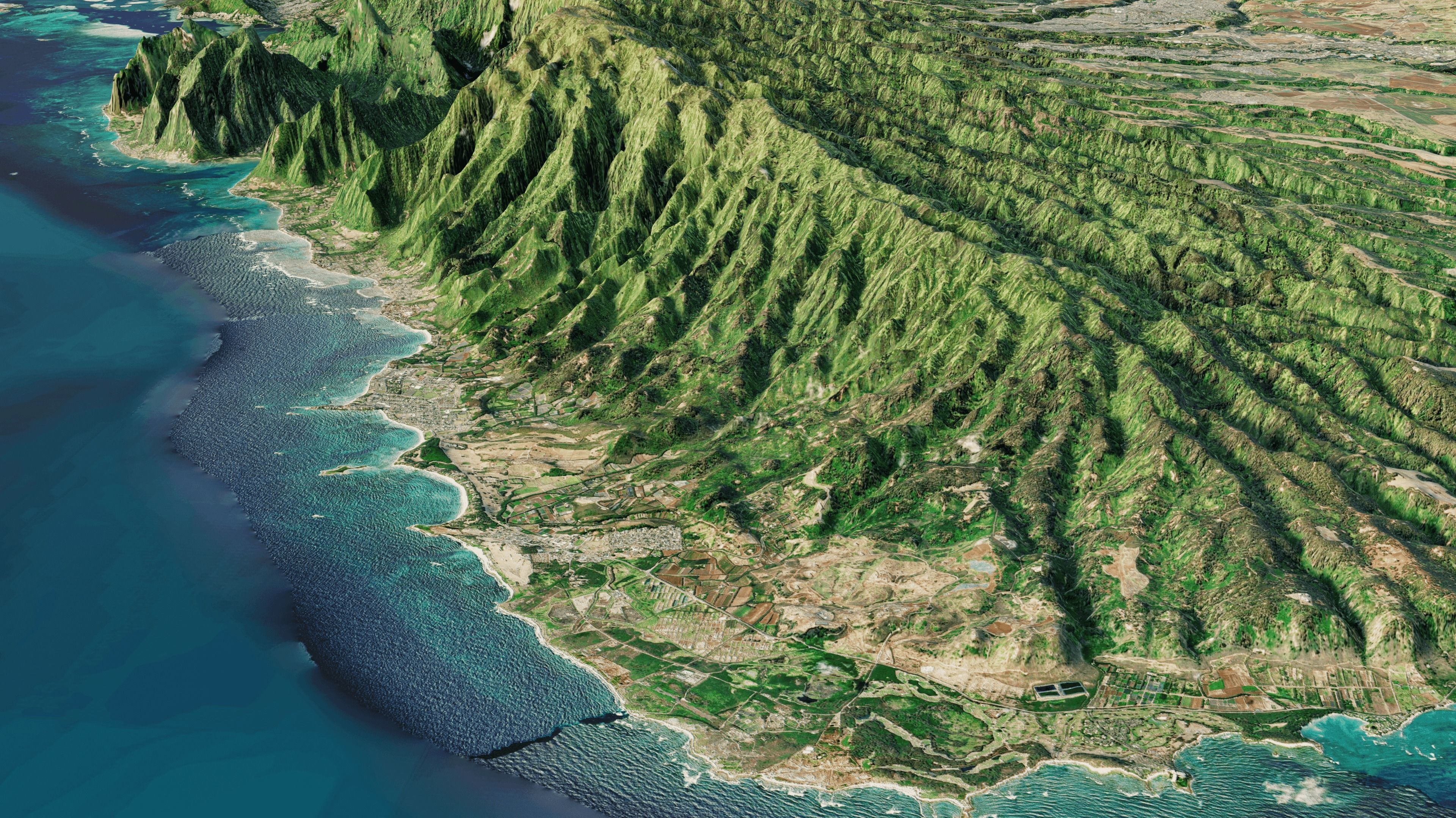 Oahu island full 3d model terrain 3D model | CGTrader