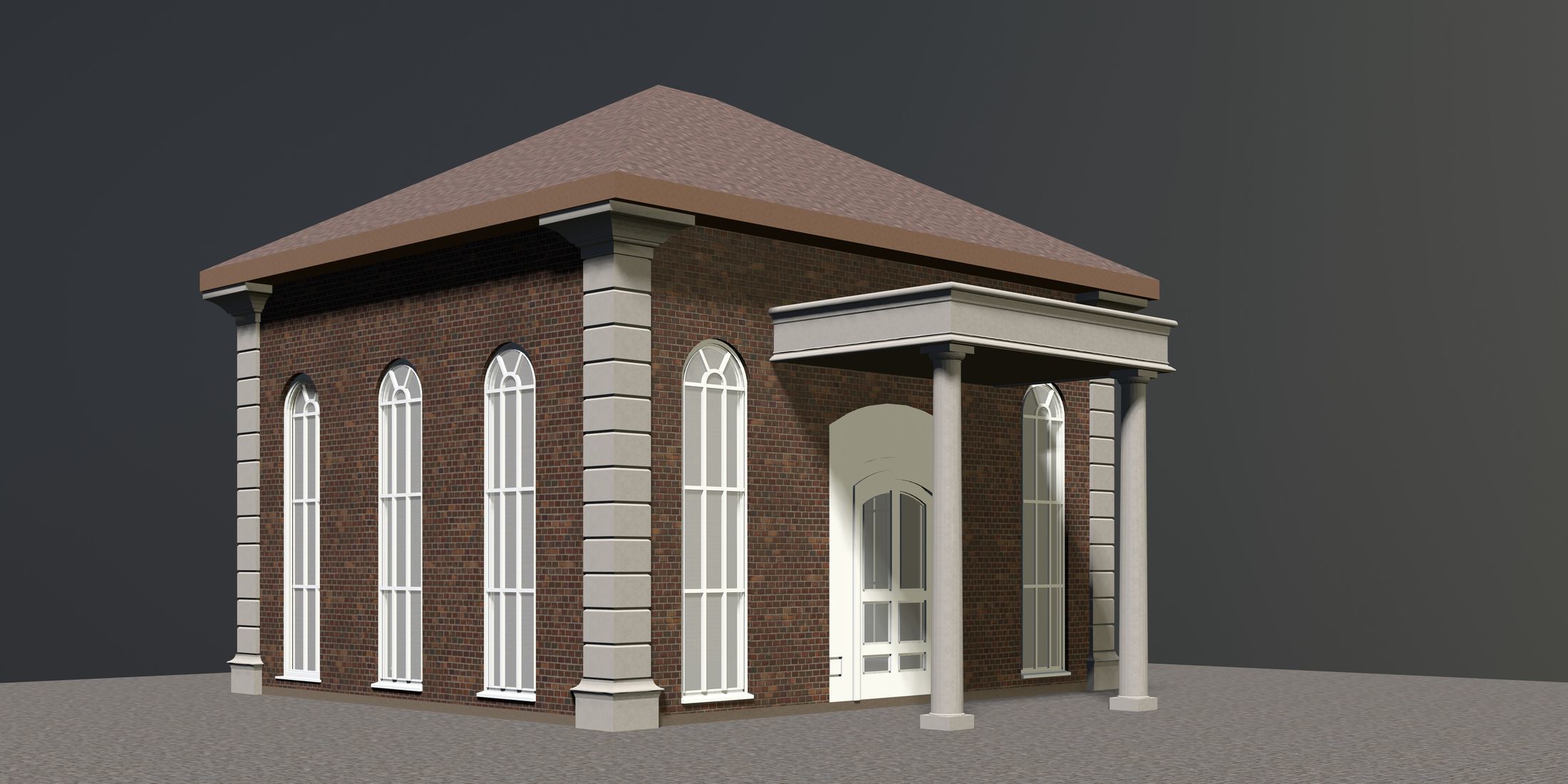 Building in retro style 3D model | CGTrader