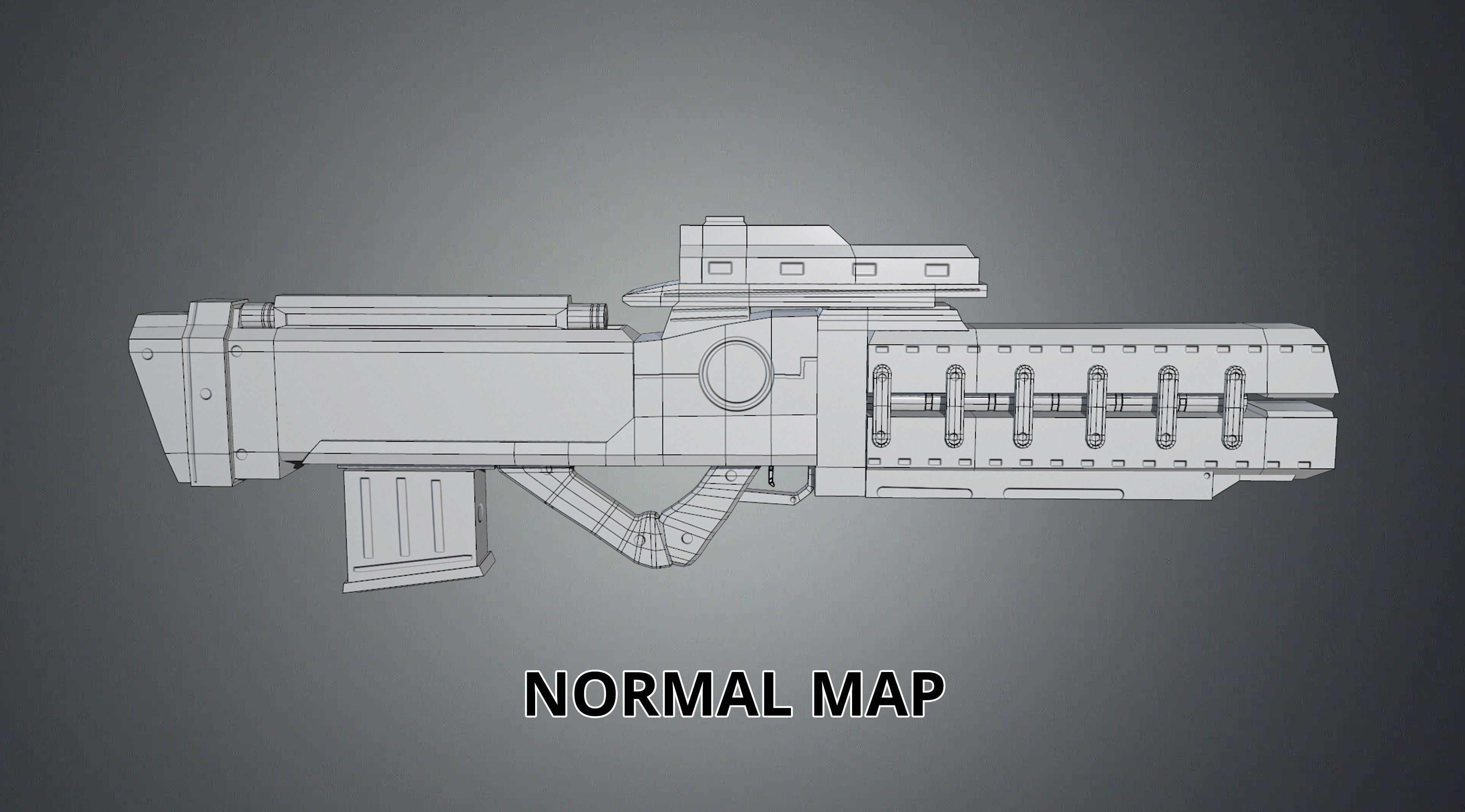 3D model Sci fi Blaster Low poly Game ready asset VR / AR / low-poly ...