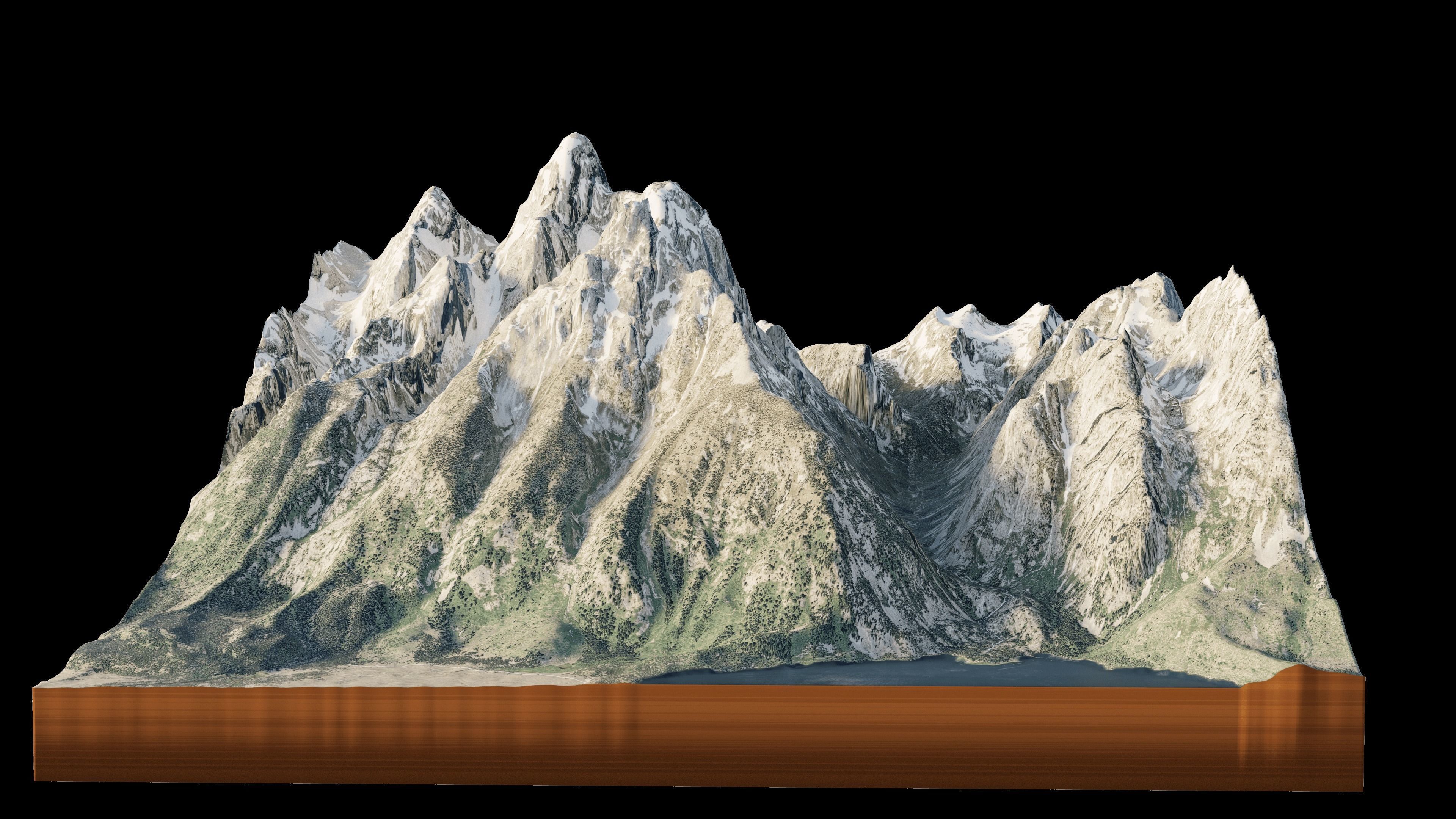 Grand Teton mountain 3d model landscape 3D model | CGTrader