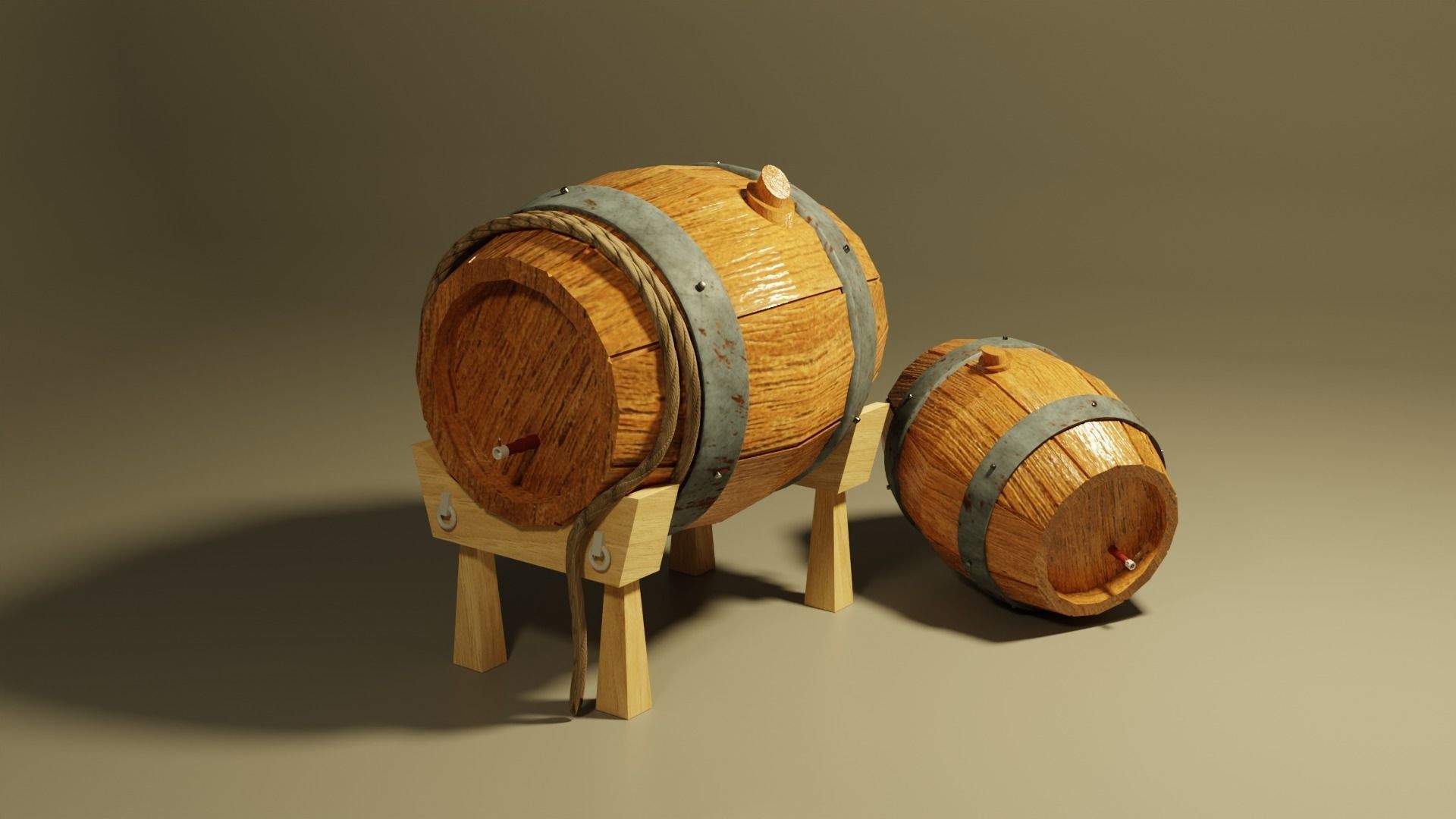 3D model low poly 3d model barrel VR / AR / low-poly | CGTrader