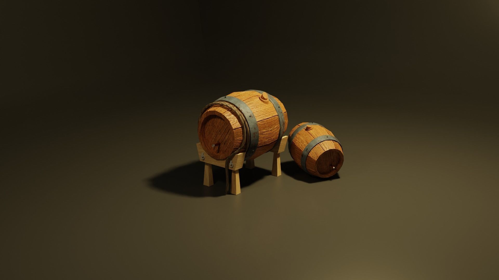 3D model low poly 3d model barrel VR / AR / low-poly | CGTrader