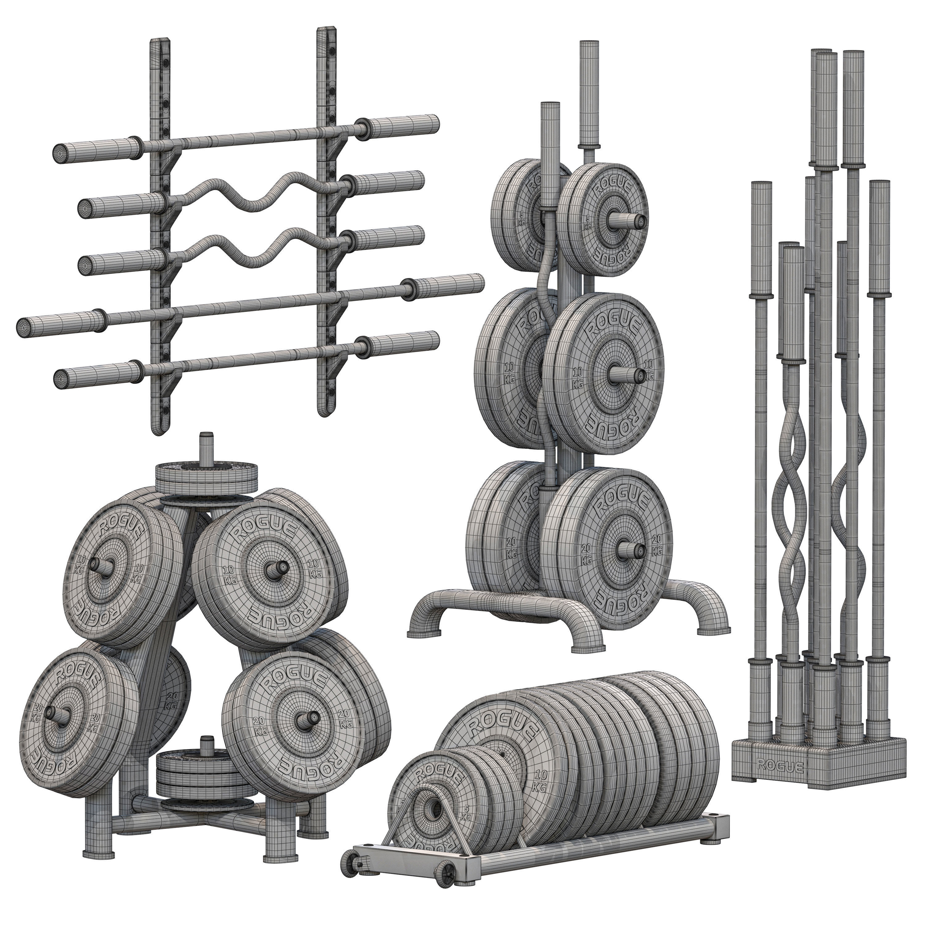 Barbell Weight Plate Rack 3D model | CGTrader
