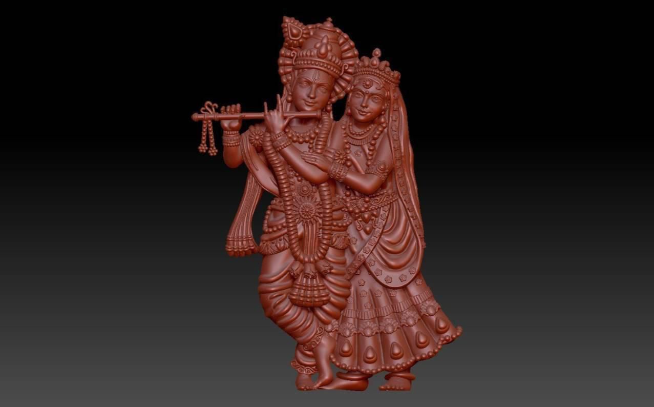 RADHA KRISHNA 3D model 3D printable | CGTrader