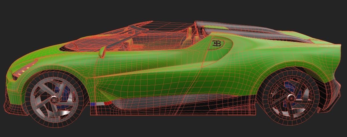 3D model Bugatti W16 Mistral VR / AR / low-poly | CGTrader