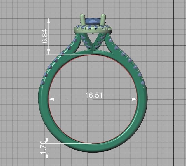 Grace Round Halo Engagement Ring 40 pointer diamond v2 3D model 3D ...