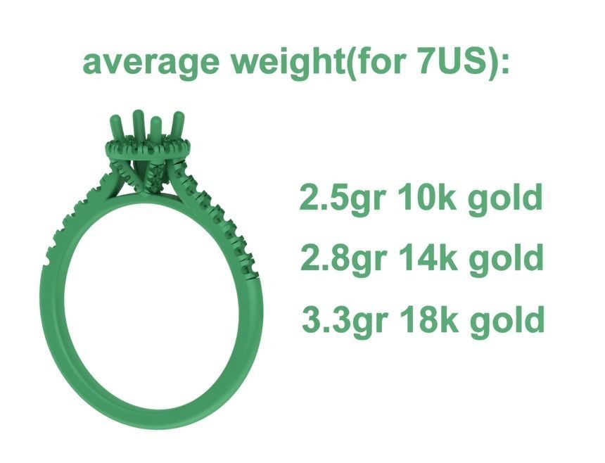 Grace Round Halo Engagement Ring 40 pointer diamond v2 3D model 3D ...