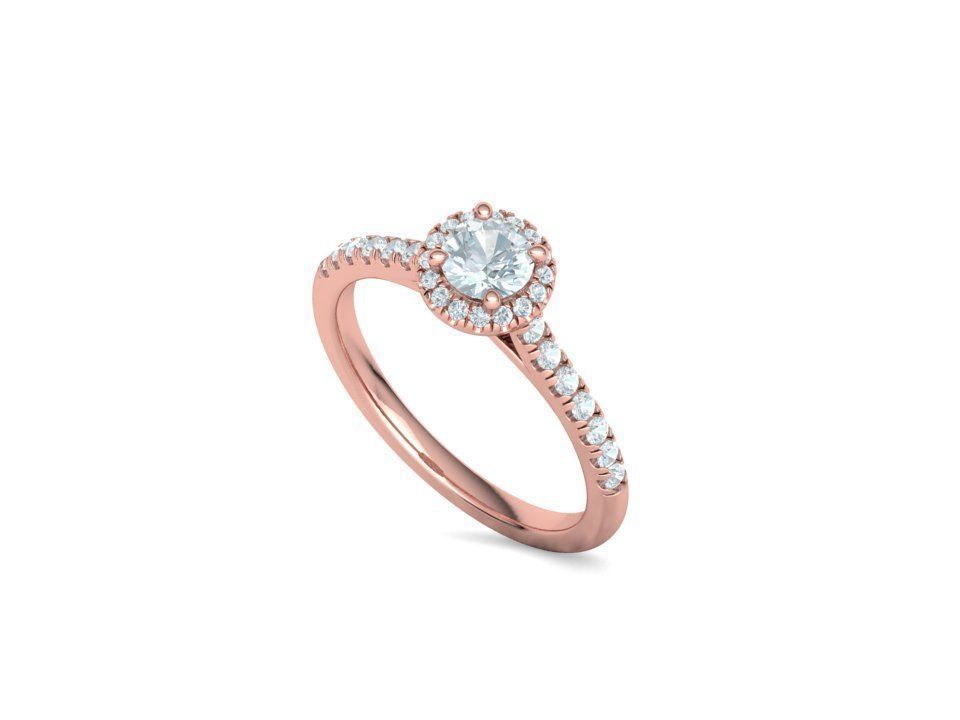 Grace Round Halo Engagement Ring 40 pointer diamond v2 3D model 3D ...