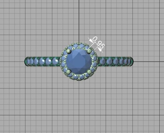 Grace Round Halo Engagement Ring 40 pointer diamond v2 3D model 3D ...