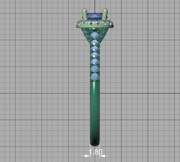 Grace Round Halo Engagement Ring 40 pointer diamond v2 3D model 3D ...